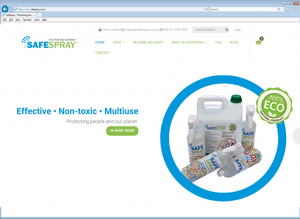 New eCommerce site for SafeSpray SA – ::pixelmagic::
